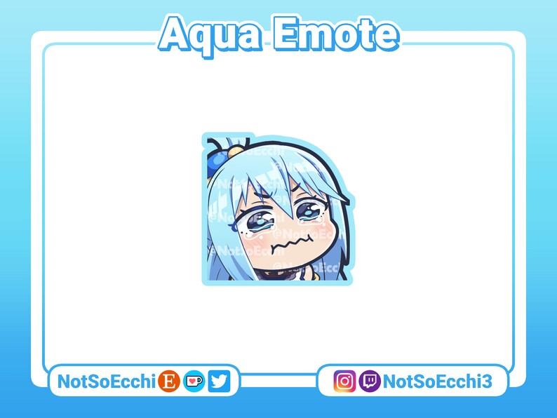 Crying Aqua Konosuba Twitch Emote Cute for Streamers Youtube Discord ...