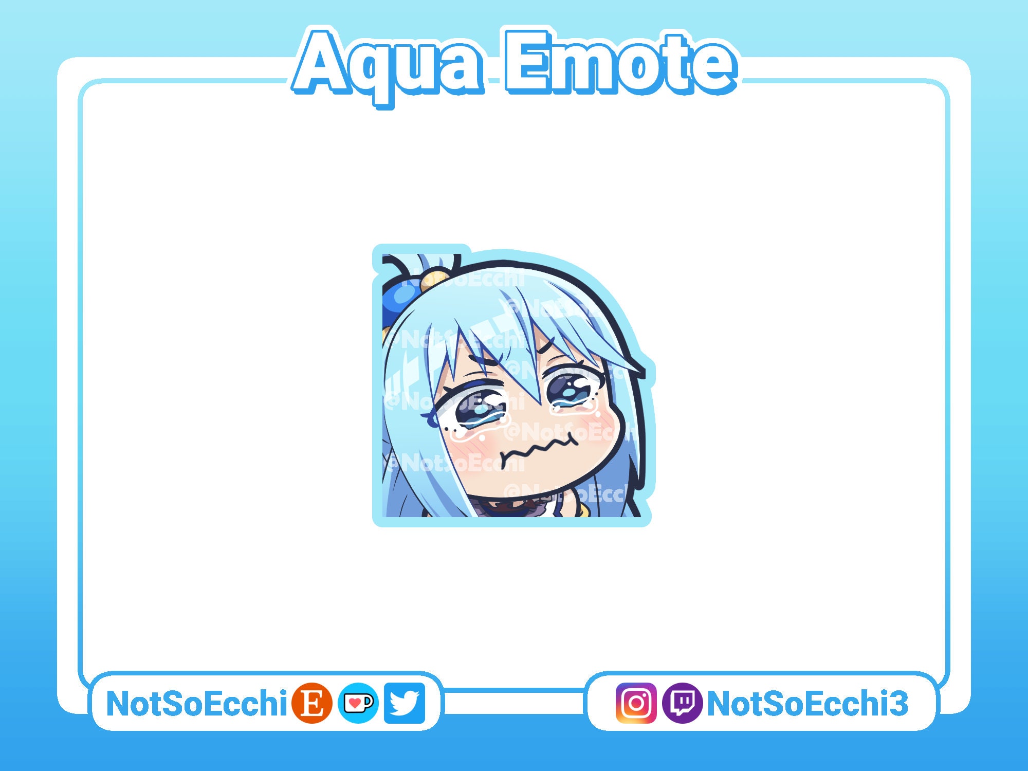Crying Aqua KonoSuba Twitch Emote lindo para streamers Youtube Discord ...