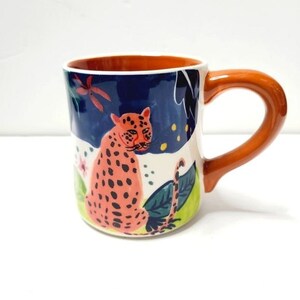 Hand Painted Cheetah Safari Colorful Eclectic Maximalist Coffee Mug - Etsy