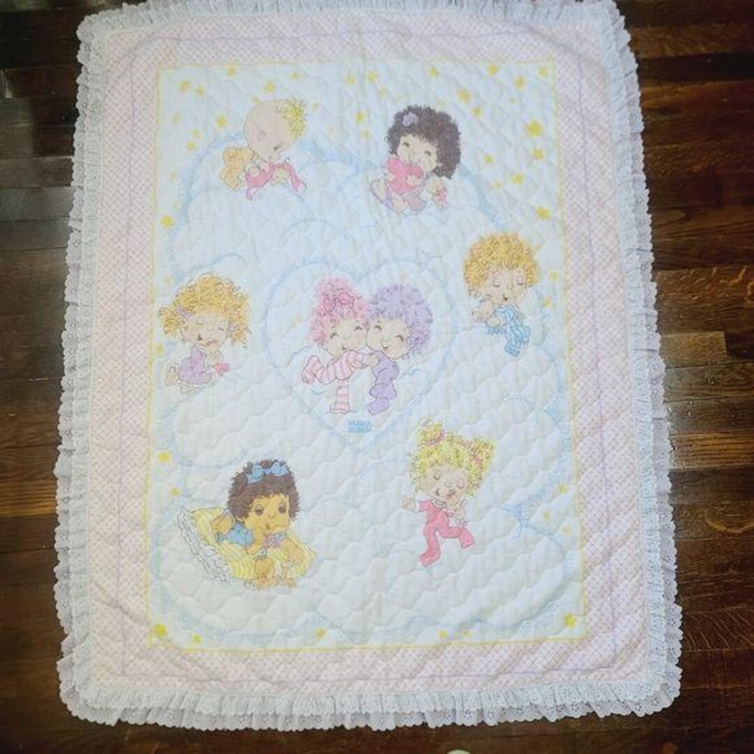 Vintage 80s Hugga Bunch Crib Quilt Throw Blanket Huggins Patootie Rare ...