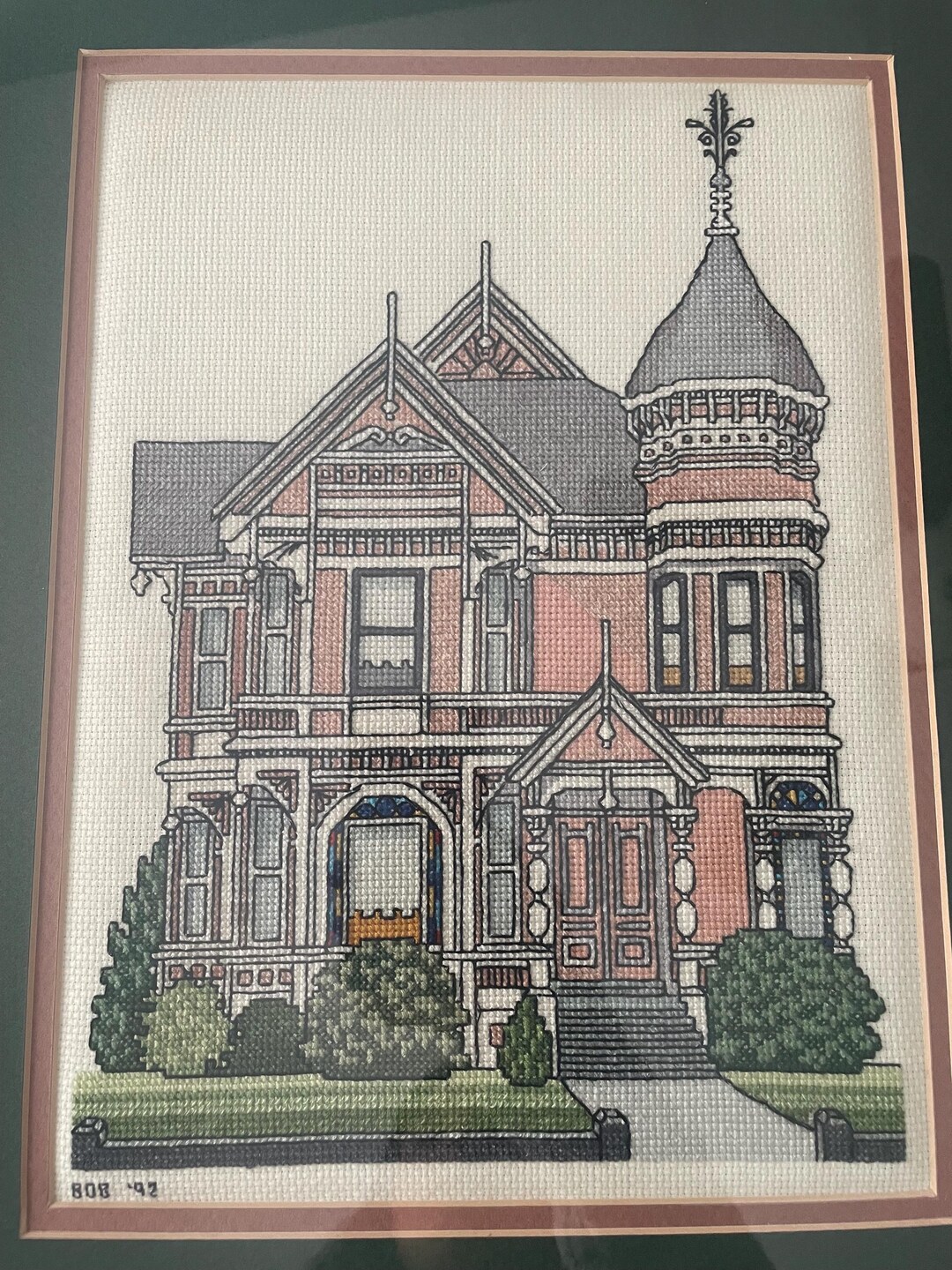 Nancy Spruance Pink Lady | Victorian Mansion | Completed Cross Stitch ...