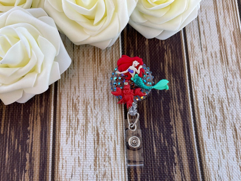 The Little Mermaid Inspired Badge Reel, Retractable Badge Reel, Disney ...