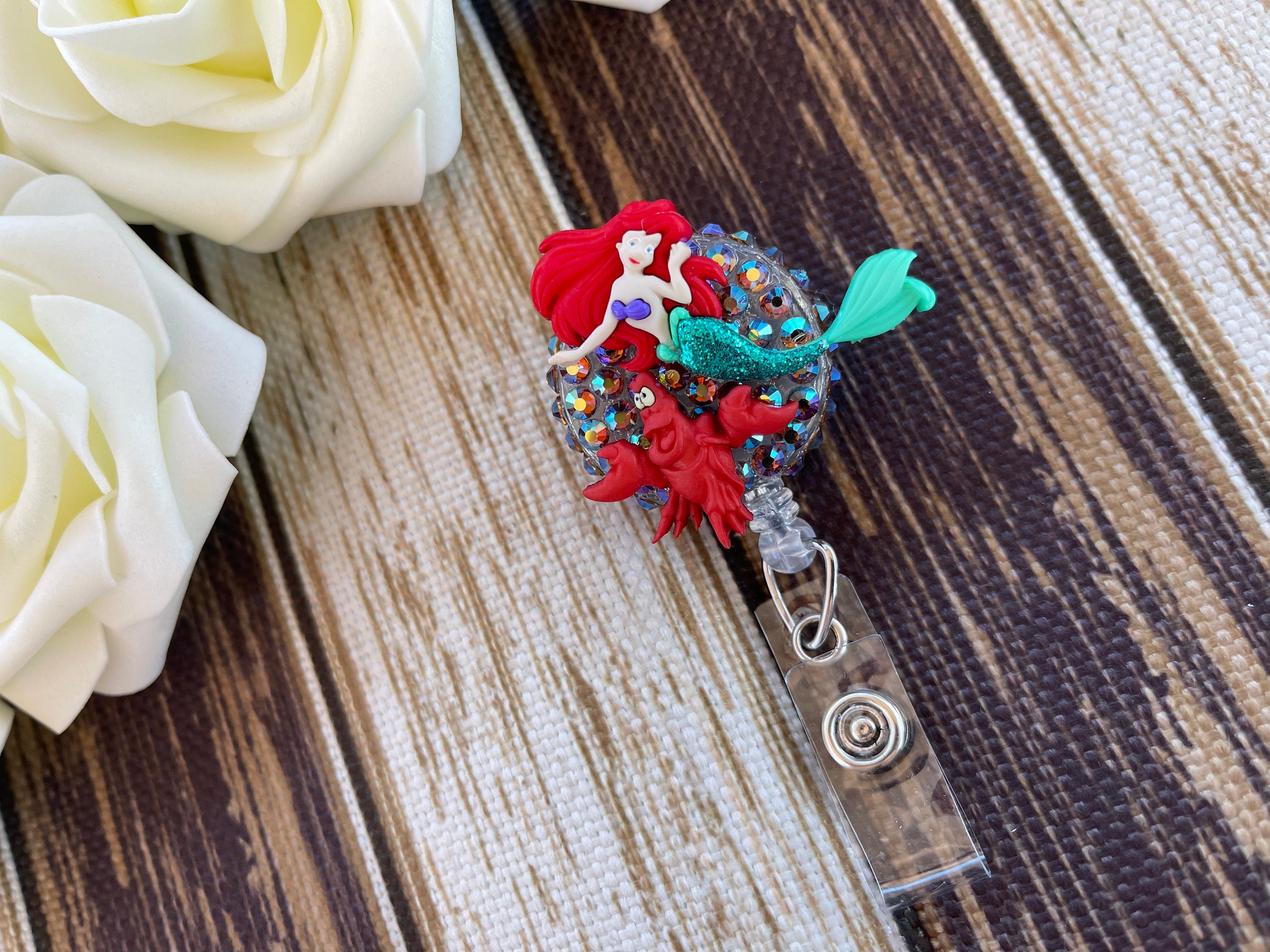 The Little Mermaid Inspired Badge Reel, Retractable Badge Reel, Disney ...