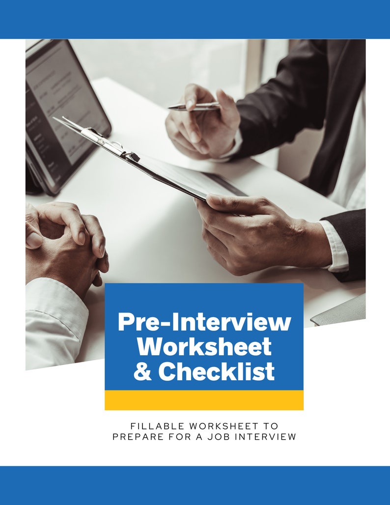 Pre-interview Worksheet and Checklist fillable Word Document - Etsy