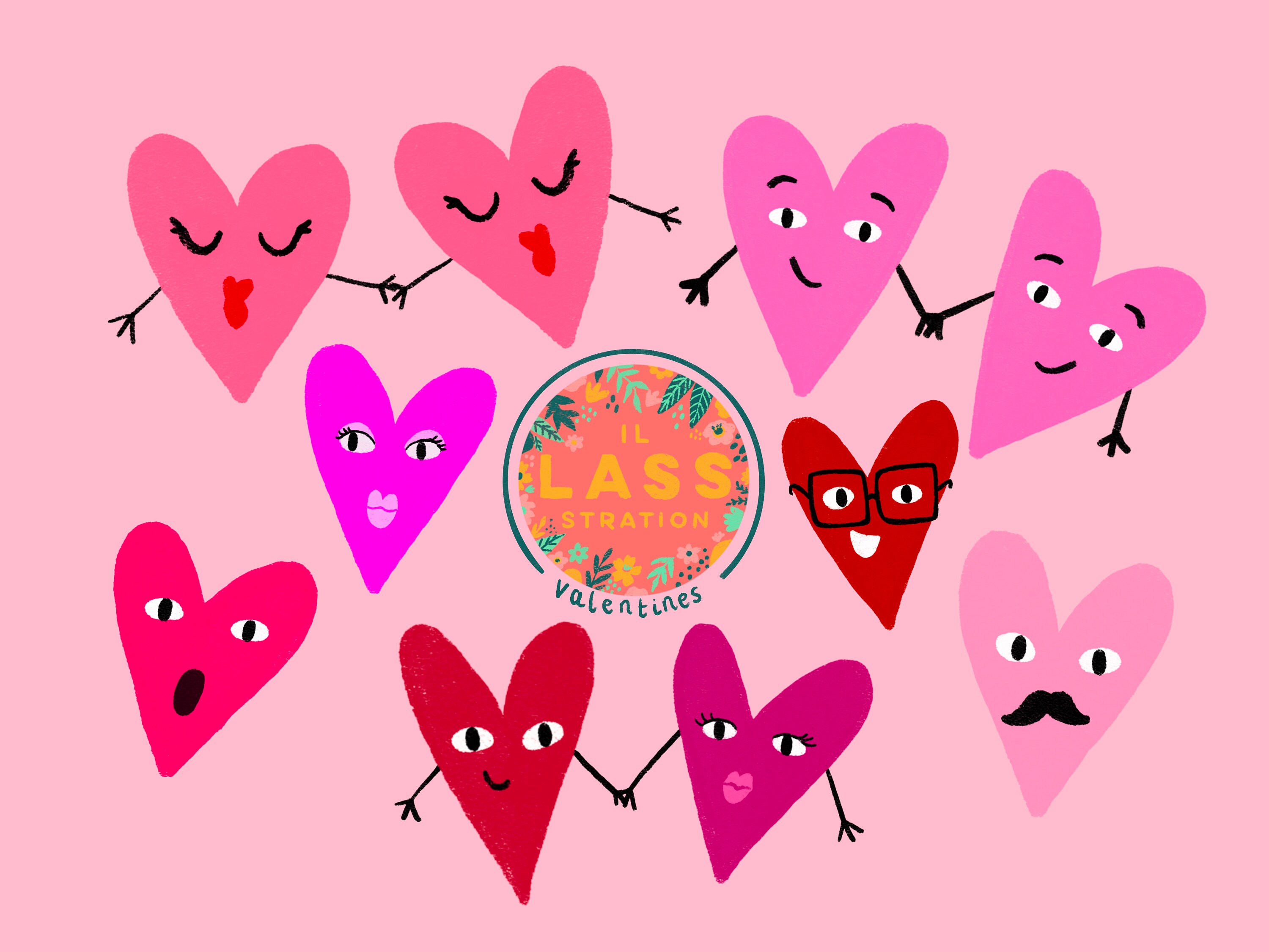 Digital Download Valentines Day Clipart Heart Illustrations Hearts With ...