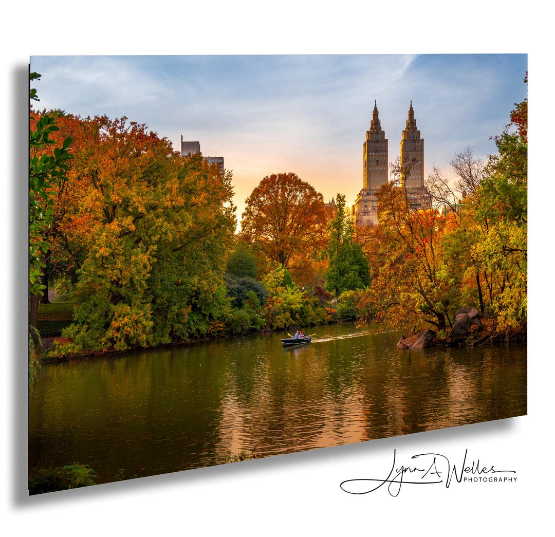 New York City Central Park Lake Print With Autumn Colors / San Remo ...