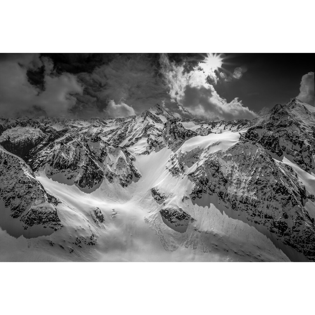 Swiss Alps Mountain Peaks in Black & White Fine Art Print / Canvas ...