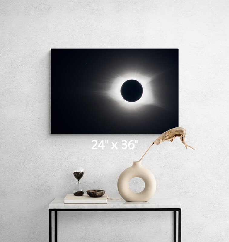Solar Eclipse Full Totality With Flares Fine Art Print / Canvas ...