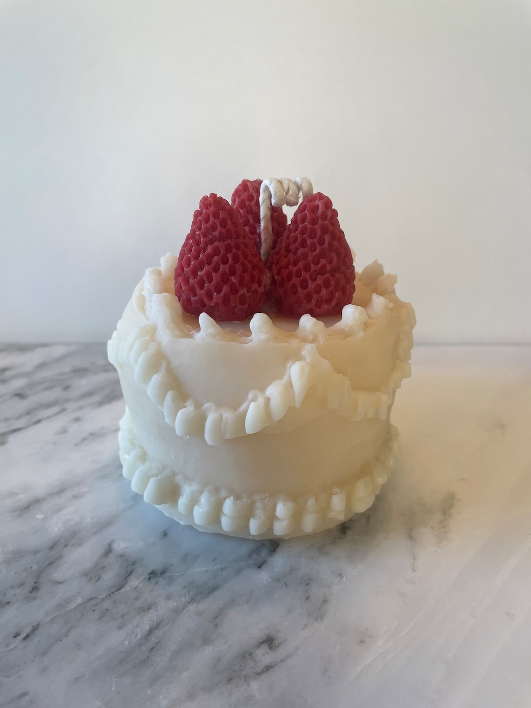 Strawberry Cake Candle Cute Wedding or Birthday Cake Gift - Etsy