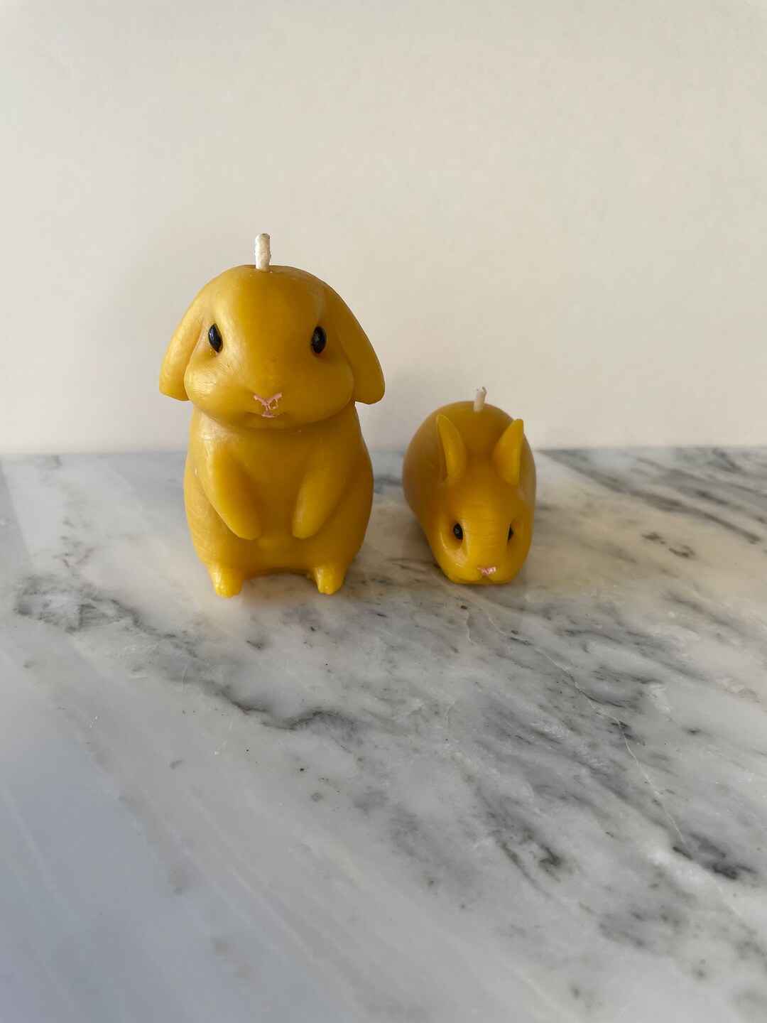 Rabbit Beeswax Candles, Hand Painted | Kawaii Pillar Candles | Rabbit ...