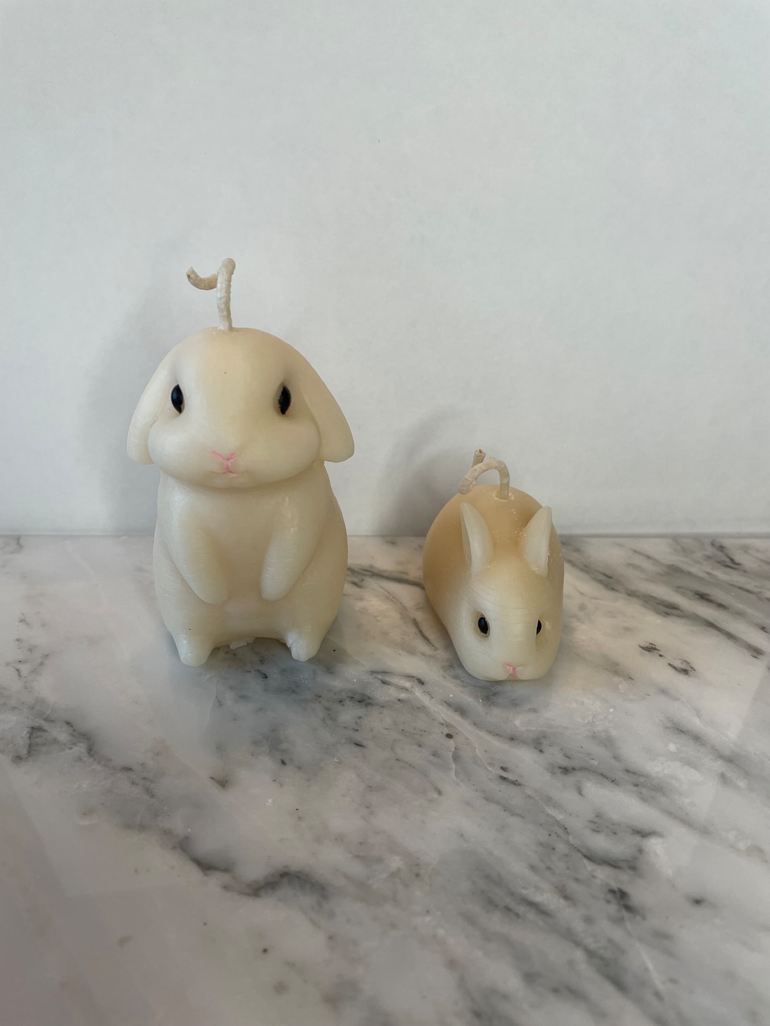 Cute Rabbit Soy Wax Candles, Hand Painted Kawaii Pillar Candles Rabbit ...