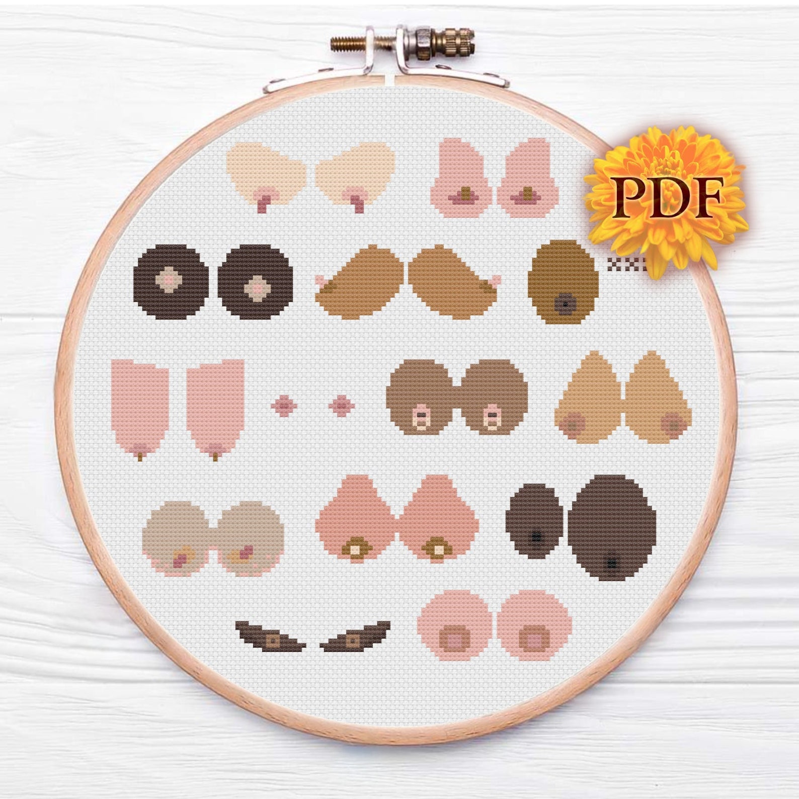 Free the Nipple - Breast Cross Stitch Pattern, Female Empowerment ...