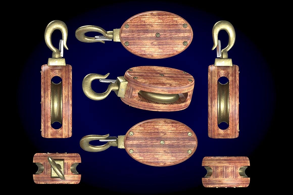 Marine Block Classic Wood Style - 3d Model - for 3d Scenes or 3d ...