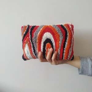 Hand Tufted Tote Bag, Punch Needle Rainbow Design Beach Bag, Custom ...