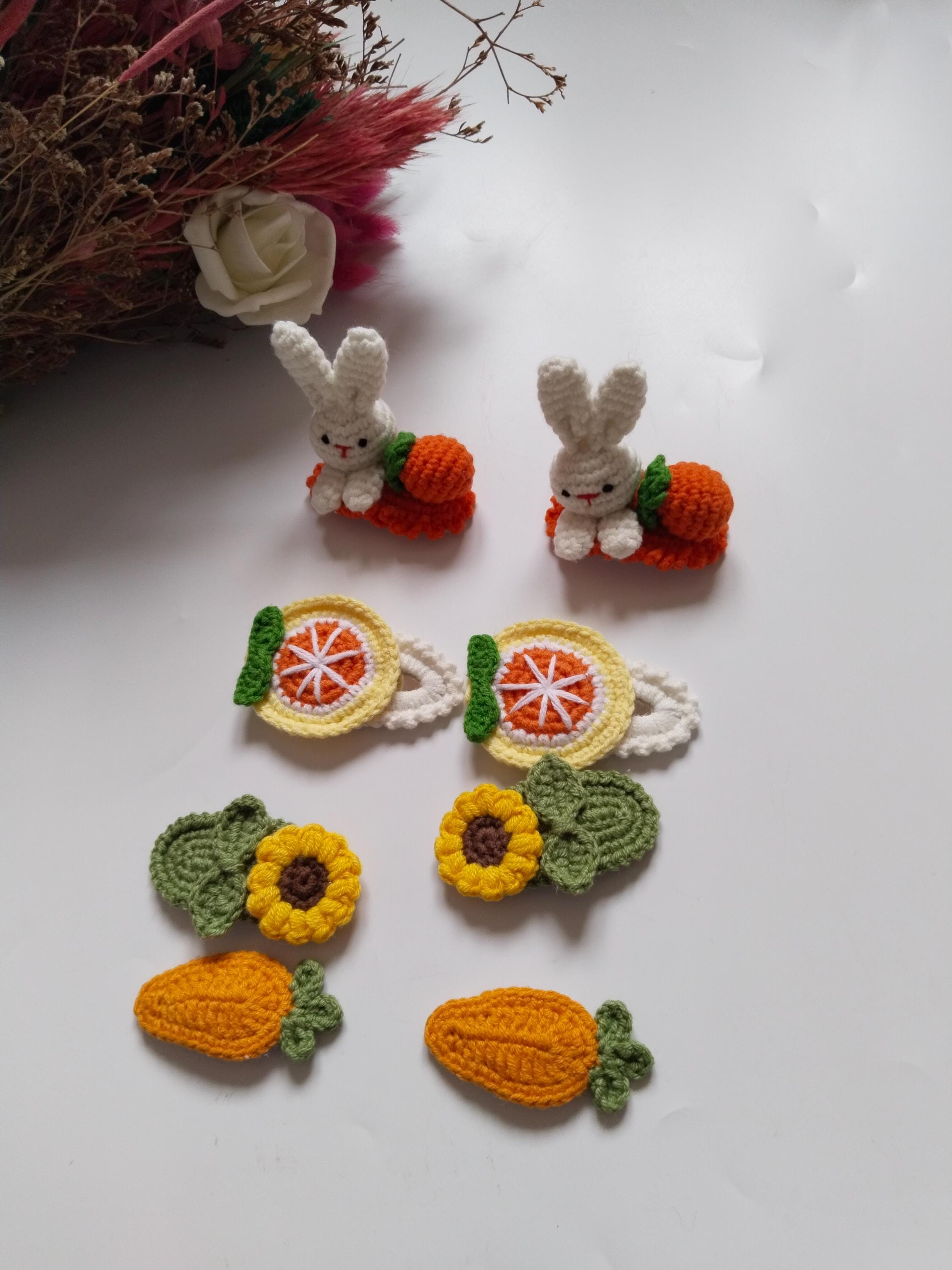 Red Fruit Crochet Hair Accessory Set of 6 , Amigurimi Cherry Knitted ...