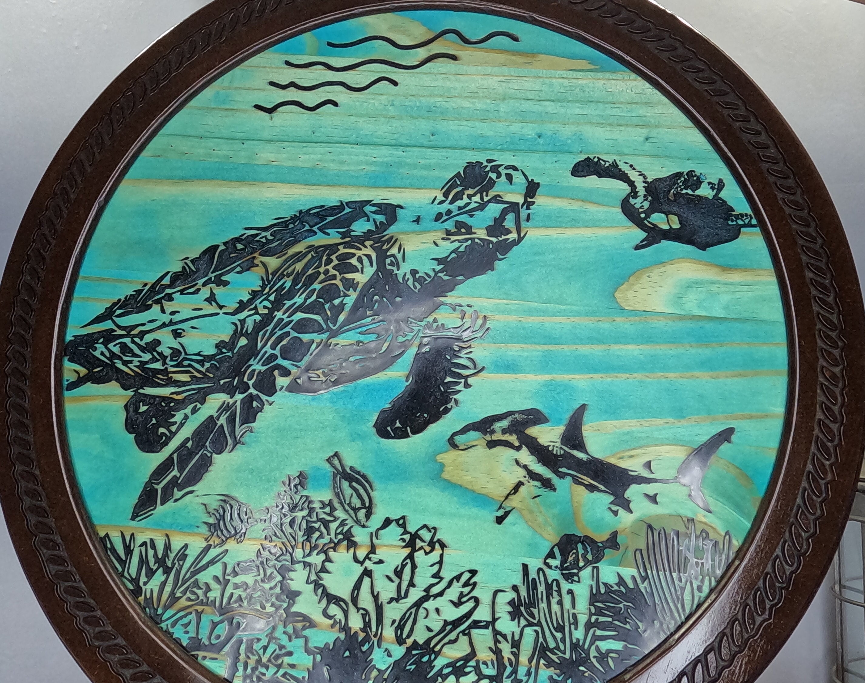 Sea Turtle Reef Inlay Wall Decor/wall Decor - Etsy