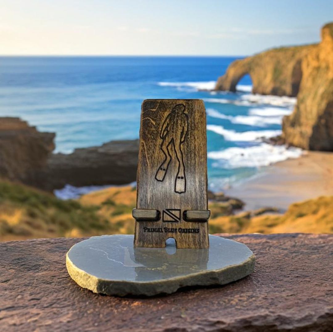 Handmade Wooden Diver Phone Stand, Bedside Accessory - Etsy
