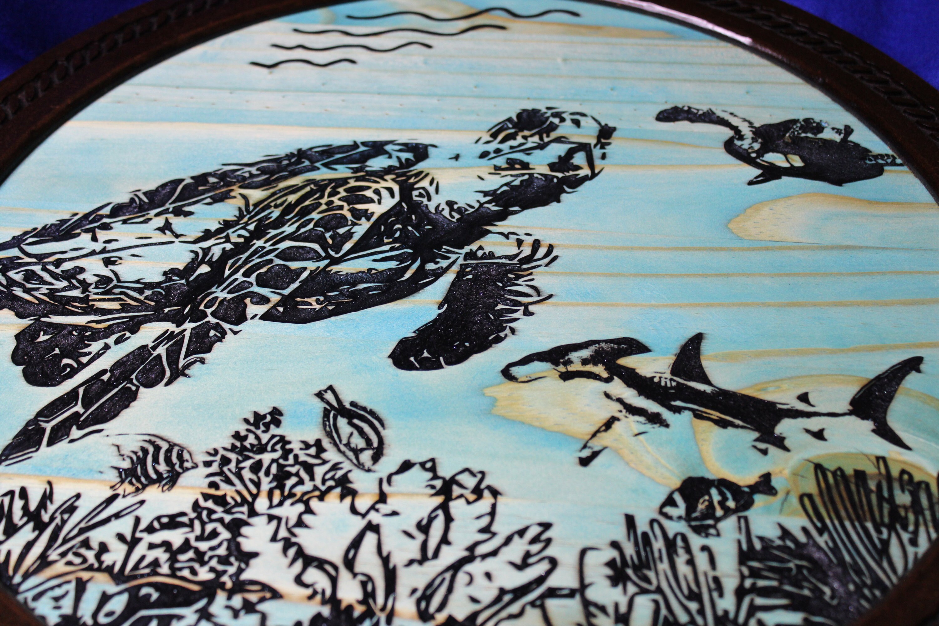 Sea Turtle Reef Inlay Wall Decor/wall Decor - Etsy