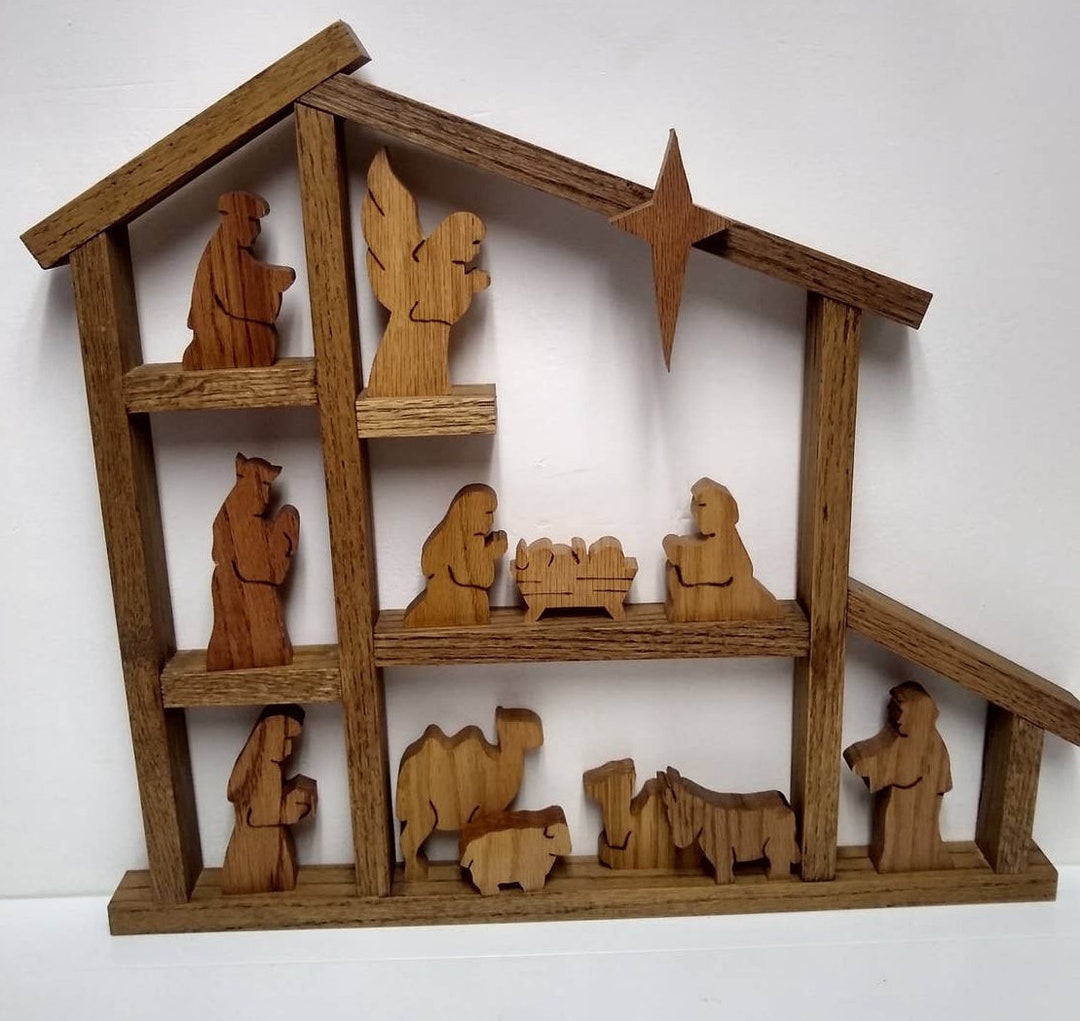 Vintage Wooden Nativity Set for Wall or Flat Surface Solid - Etsy