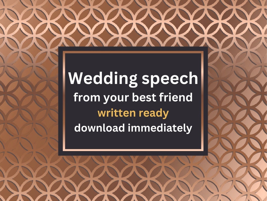 12 Wedding Speeches Ready-made for Best Friend, Best Friend, Package ...
