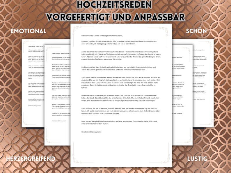 German Wedding Speech Bundle - Etsy