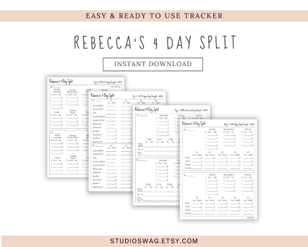 Rebecca Kennedy's 4 Day Strength Training Split Tracker | Progressive ...