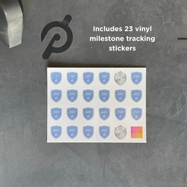 Bike Ride Milestone Tracking Sticker Poster - With 23 Tracking Stickers ...