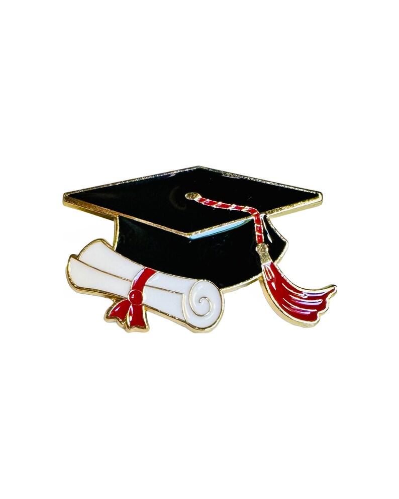 Graduation Cap Enamel Pins W/ Diploma OR Bouquet of Roses & a Set of ...