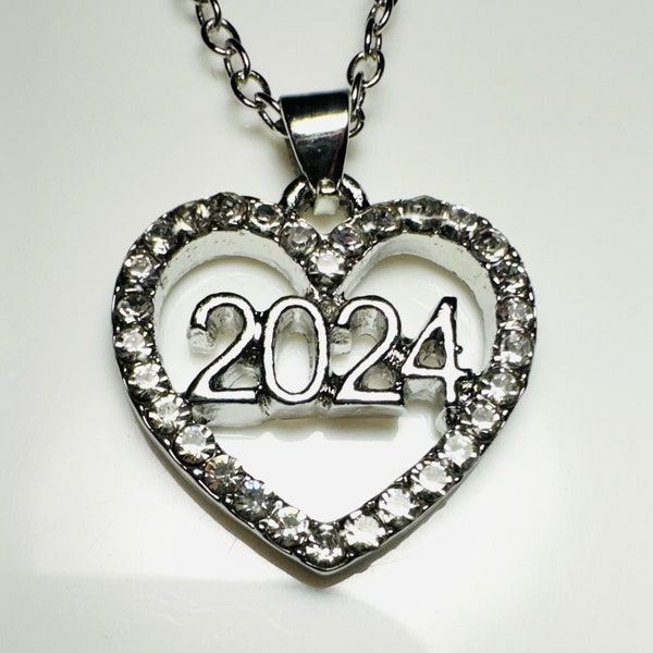 Graduation 2024 Heart Necklace - Etsy
