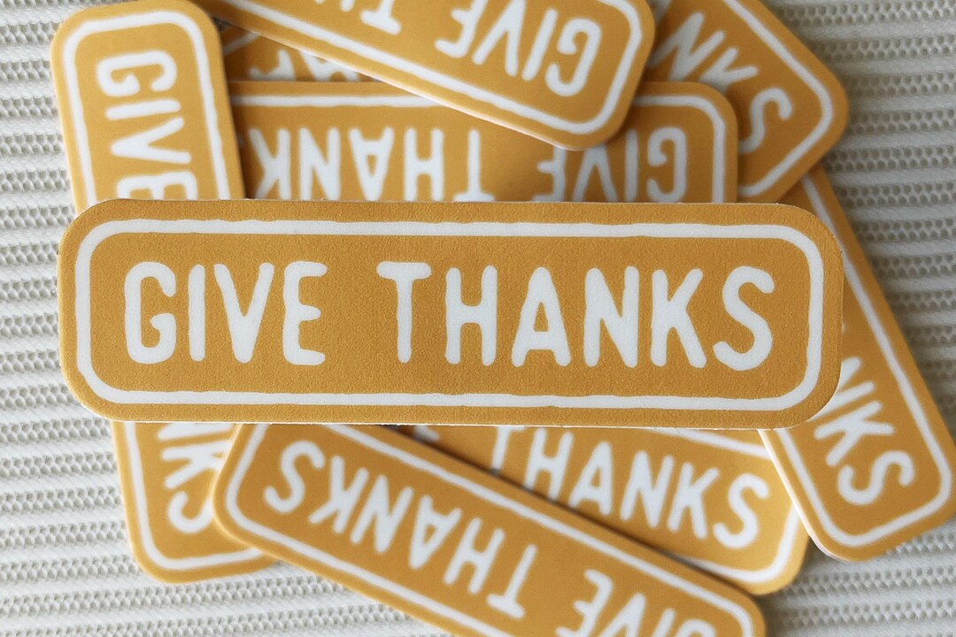 Give Thanks Sticker | Retro Vinyl Sticker | Christian - Etsy