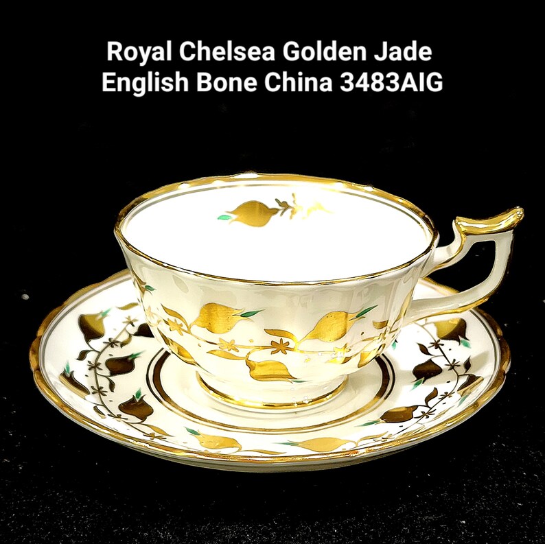 Royal Chelsea Gold Integrated Pattern. Bone China Tea Cup Set (6 Sets ...