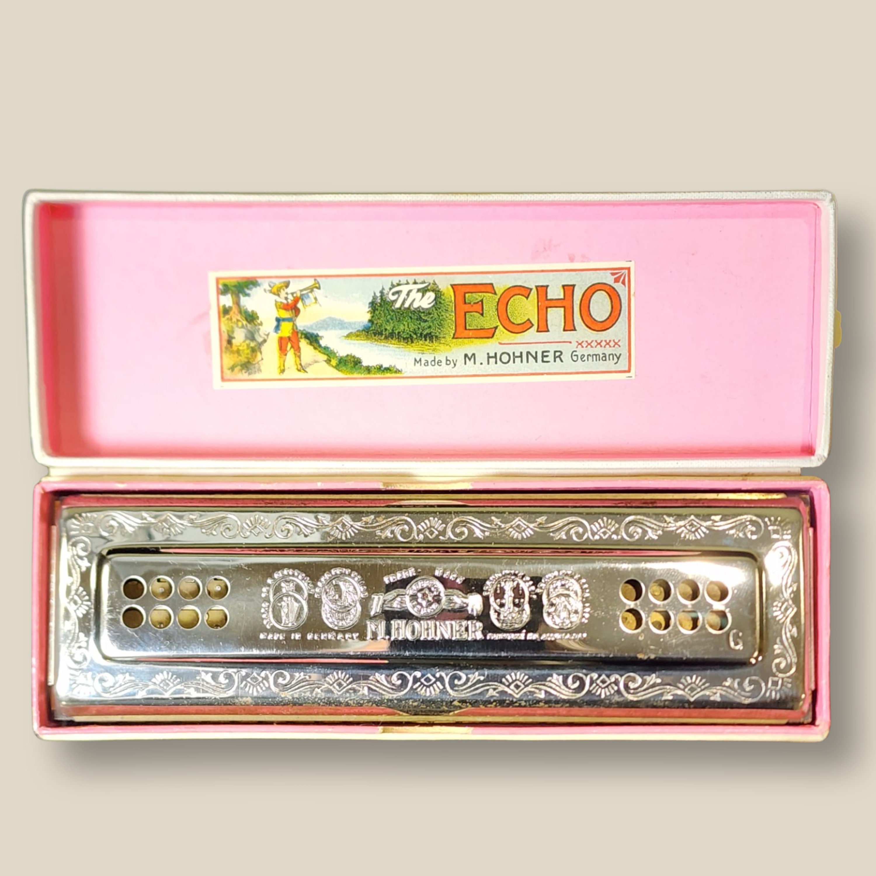Vintage Hohner the ECHO Harp Double Sided Harmonica With Original Box ...