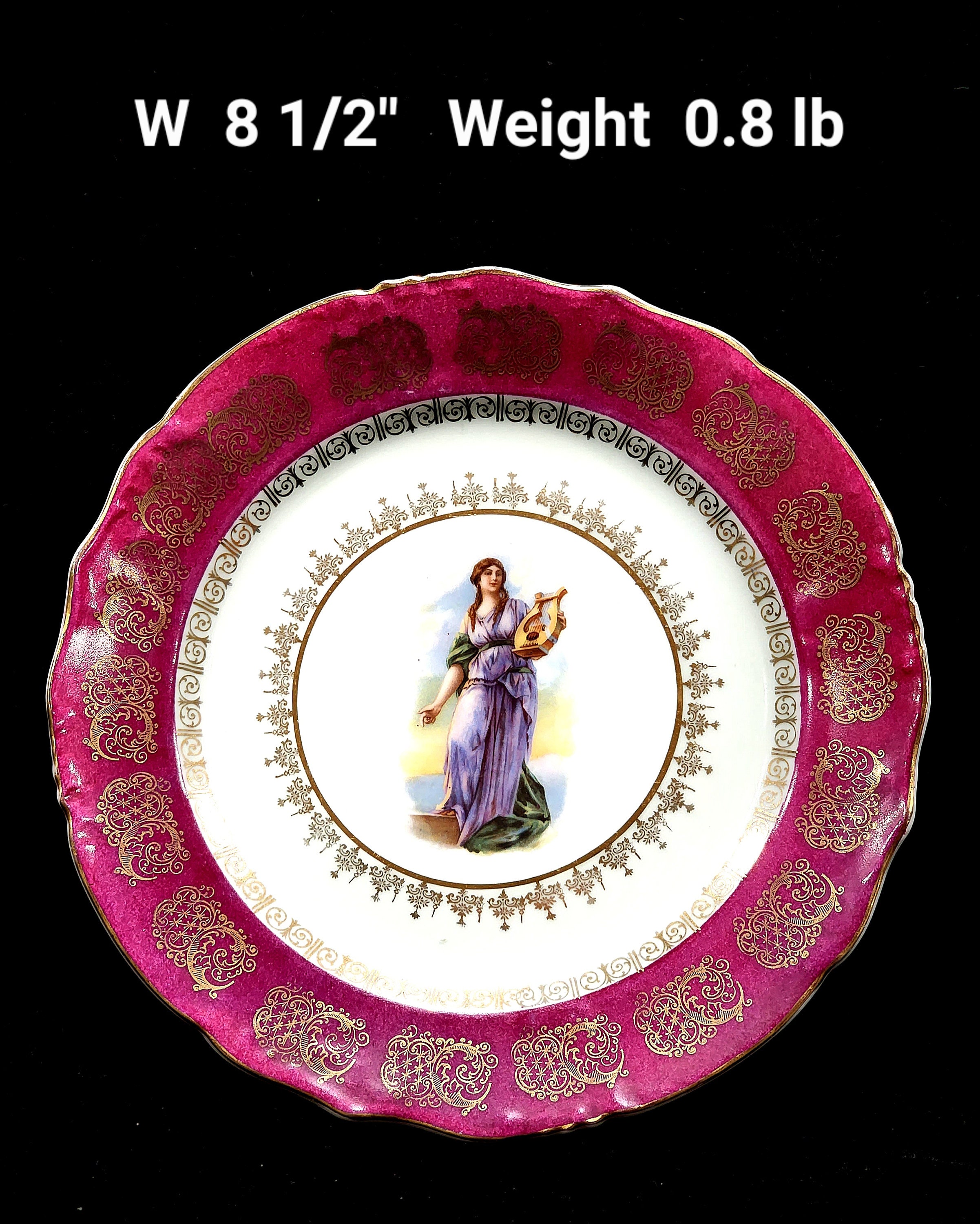 Antique Roman Lady Plate Made in 19th Century Austria 8 1/2 Porcelain ...