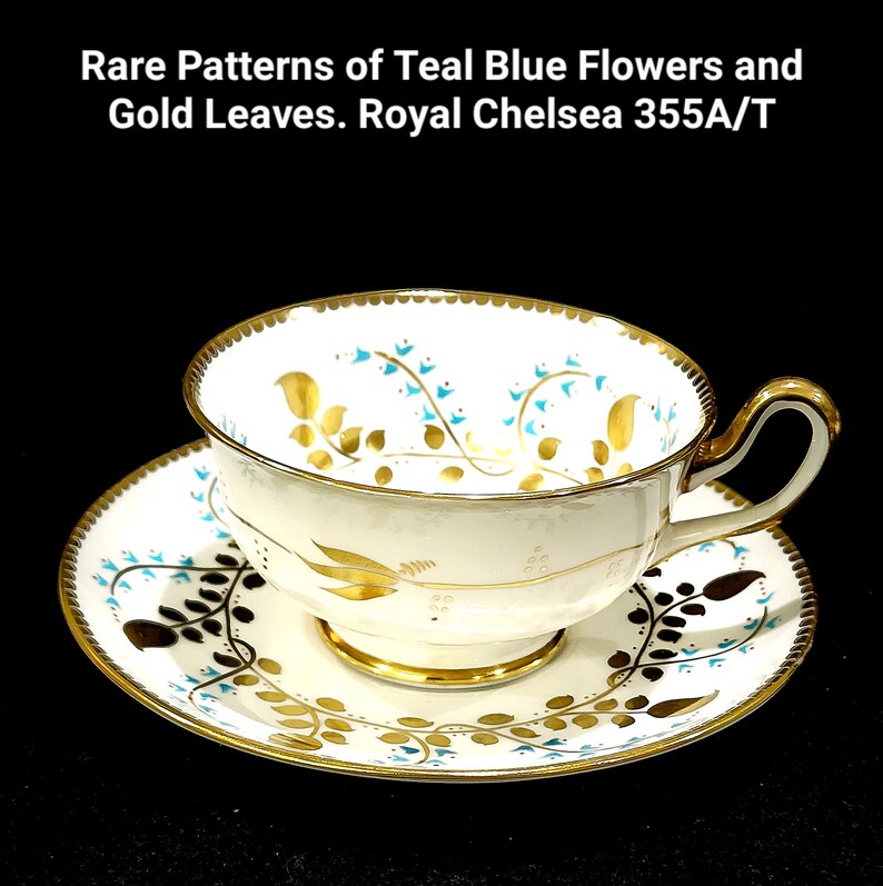 Royal Chelsea Gold Integrated Pattern. Bone China Tea Cup Set (6 Sets ...
