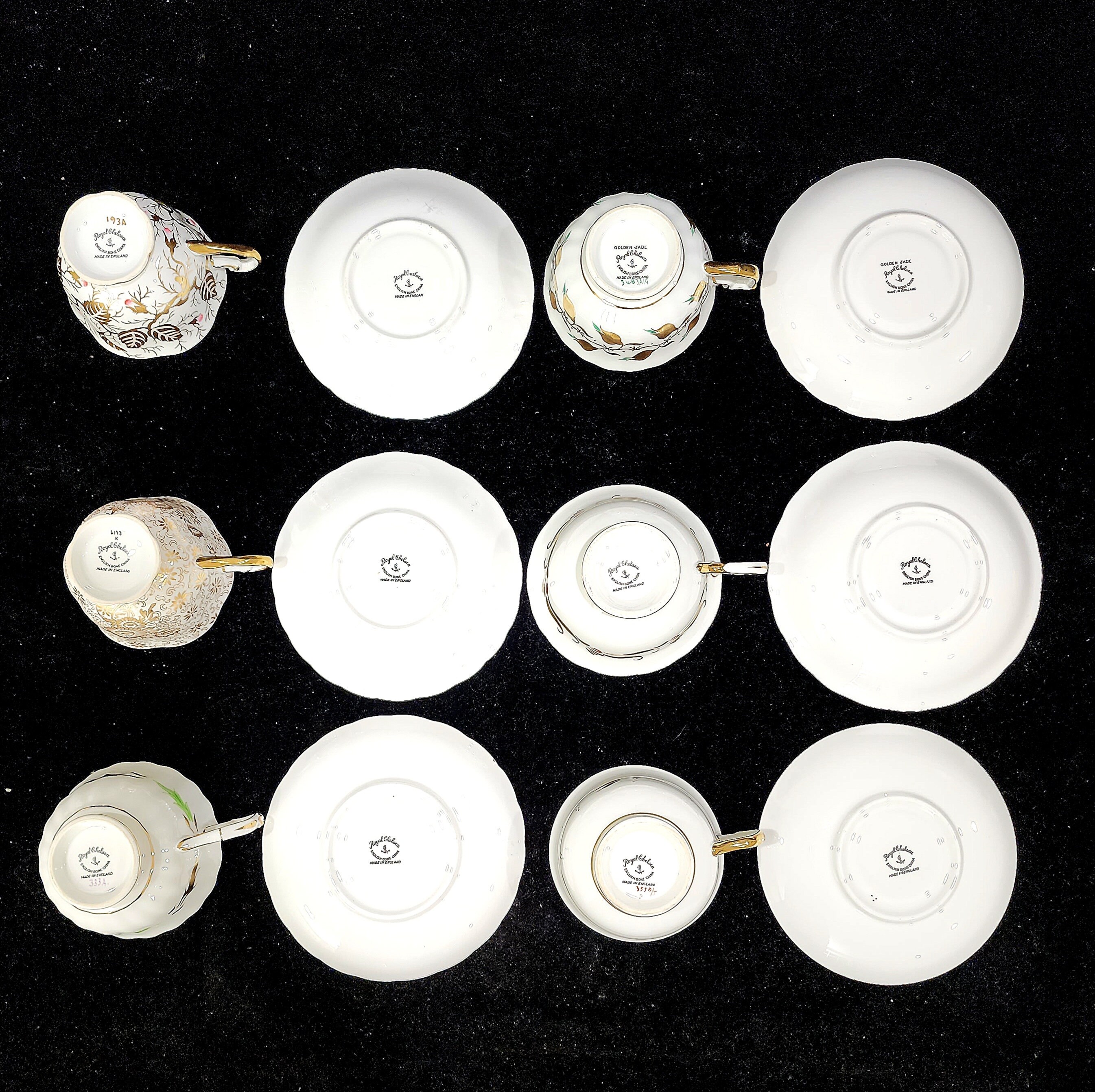 Royal Chelsea Gold Integrated Pattern. Bone China Tea Cup Set (6 Sets ...