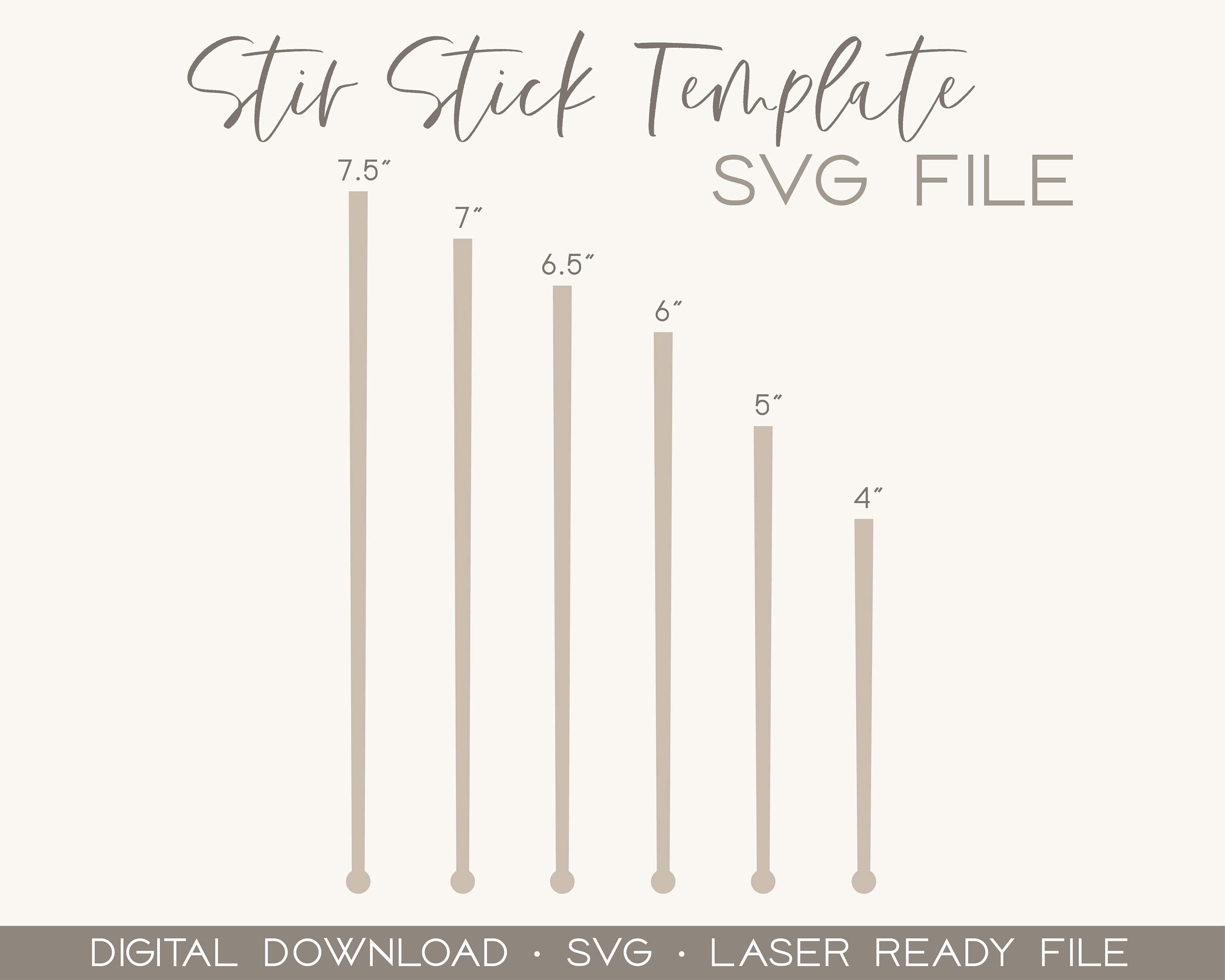 Stir Stick Bases | Svg | Tapered Stir Stick Template | Digital SVG File | Drink Stirrer SVG ...