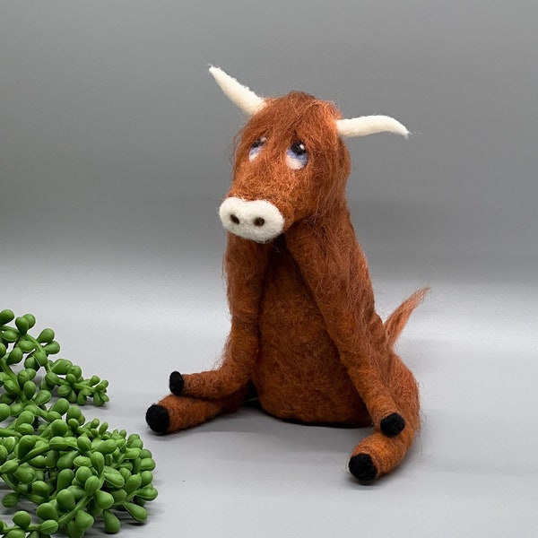 Felted Cow - Etsy
