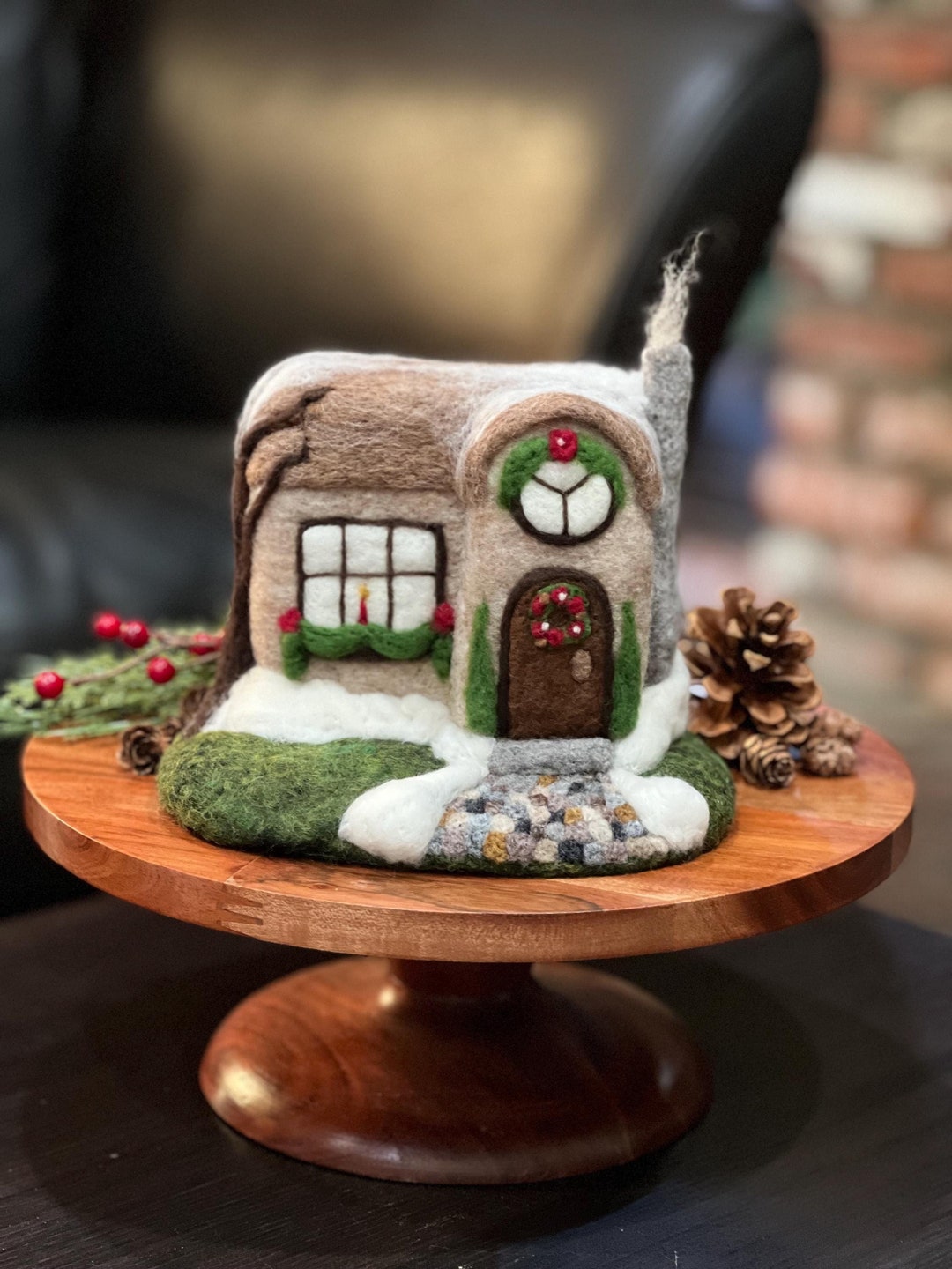 Needle Felted Cottage, Christmas Cottage, Needle Felted Christmas, Cute ...