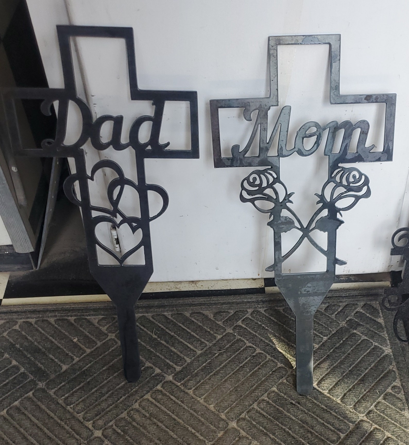 Mom Dad Cross Grave Marker Memorial DXF Cut File for Plasma Laser ...