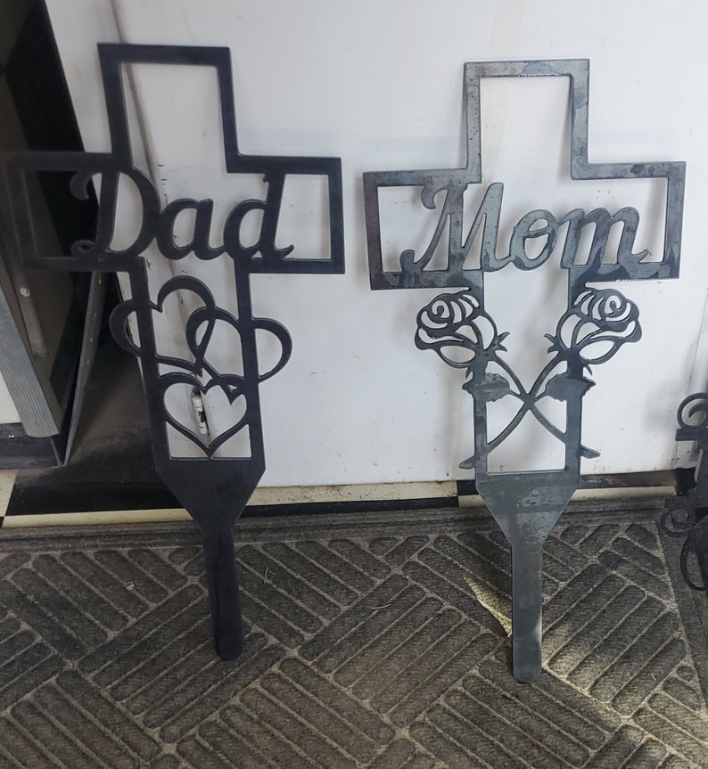 Mom Dad Cross Grave Marker Memorial DXF Cut File for Plasma Laser ...