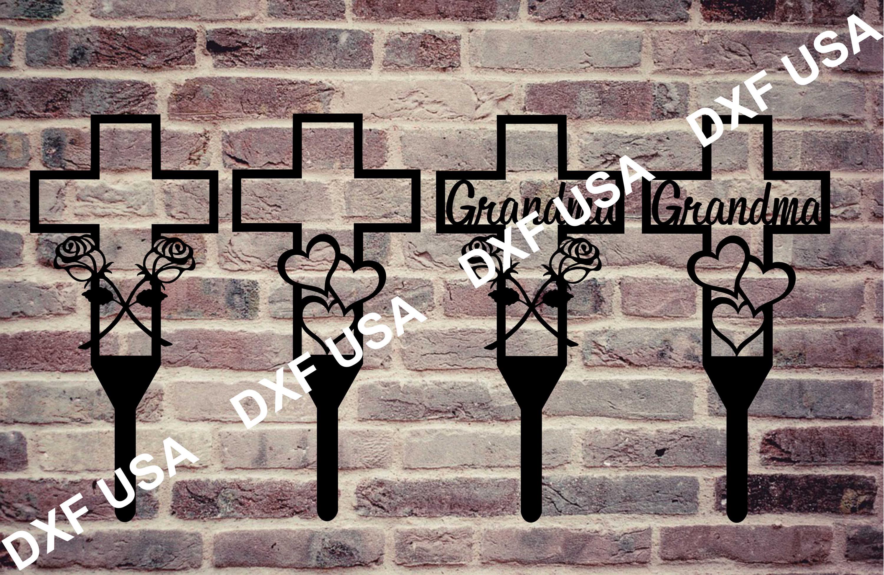 Grandma Cross Grave Marker Memorial DXF Cut File for Plasma Laser ...