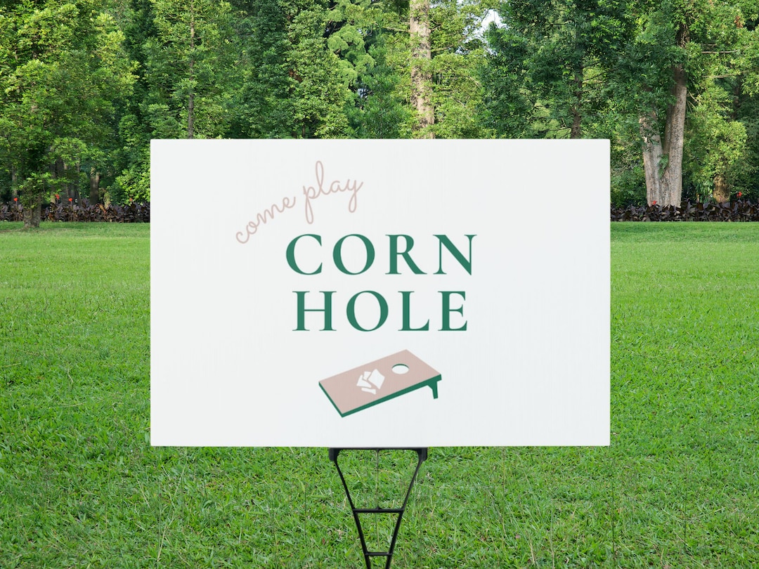 Corn Hole Game Party Sign, Digital & Editable | Printable Downloadable ...