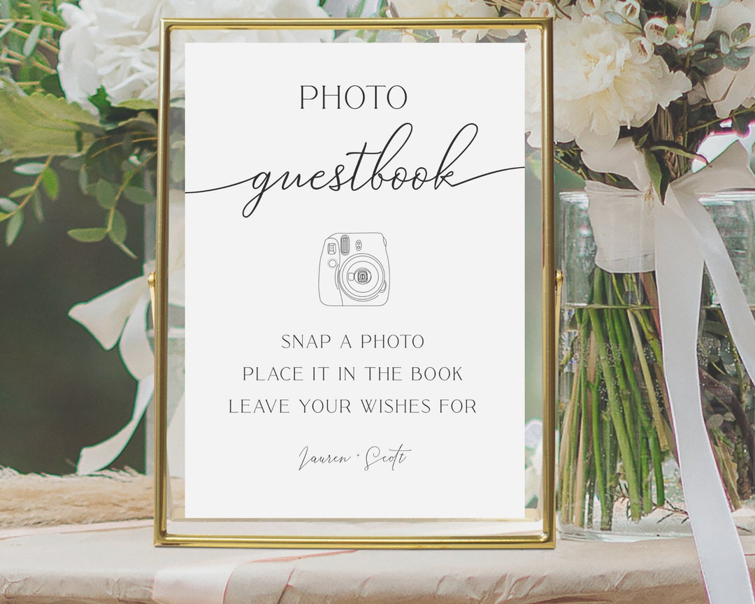 Photo Guestbook Sign, Printable, Downloadable Template, Polaroid ...