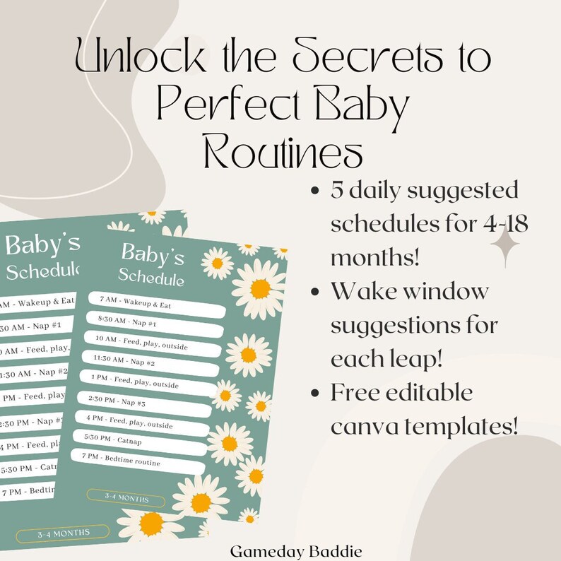 Editable Baby & Toddler Schedule Template, Canva Template, Printable ...