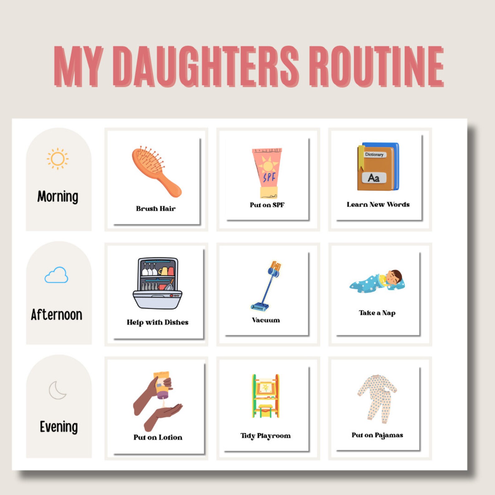 Interactive Daily Routine Visuals Teach Time Management and ...