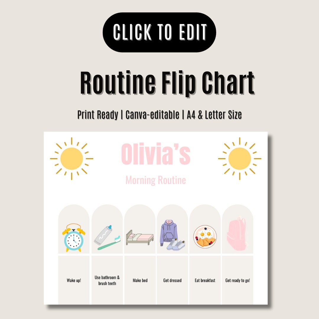 Interactive Daily Routine Visuals Visual Flip Chart for Morning and ...