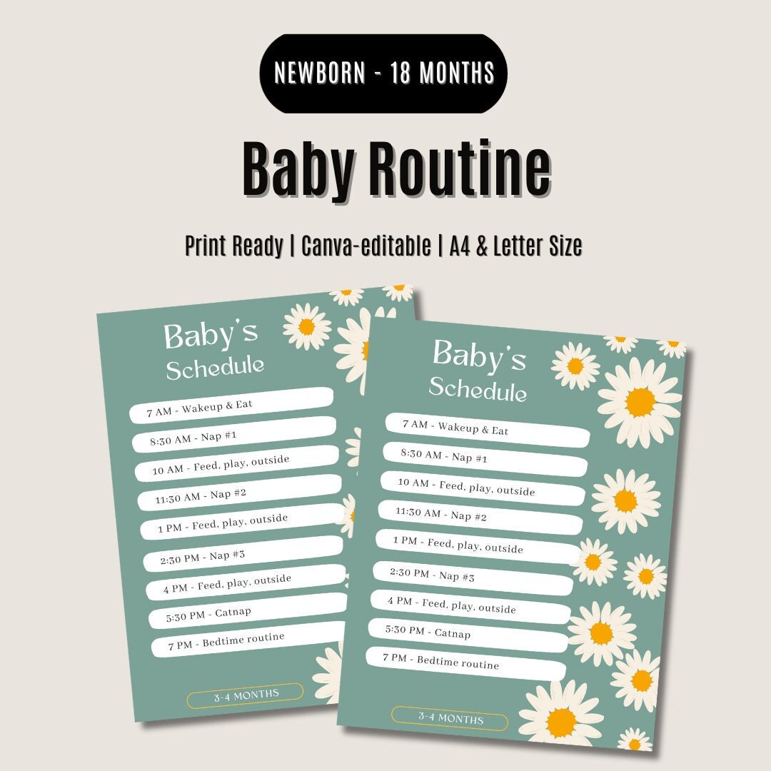 Editable Baby & Toddler Schedule Template, Canva Template, Printable ...