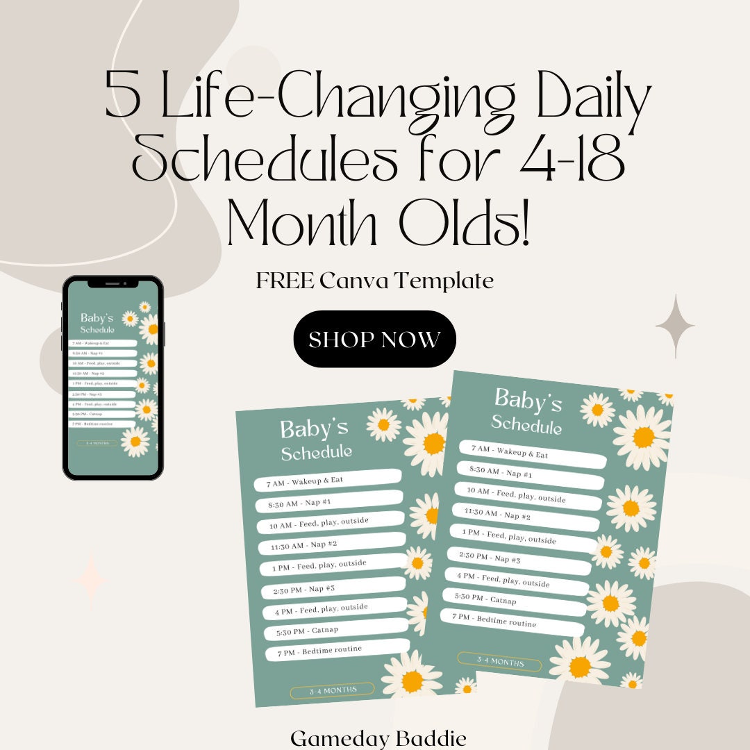 Editable Baby & Toddler Schedule Template, Canva Template, Printable ...