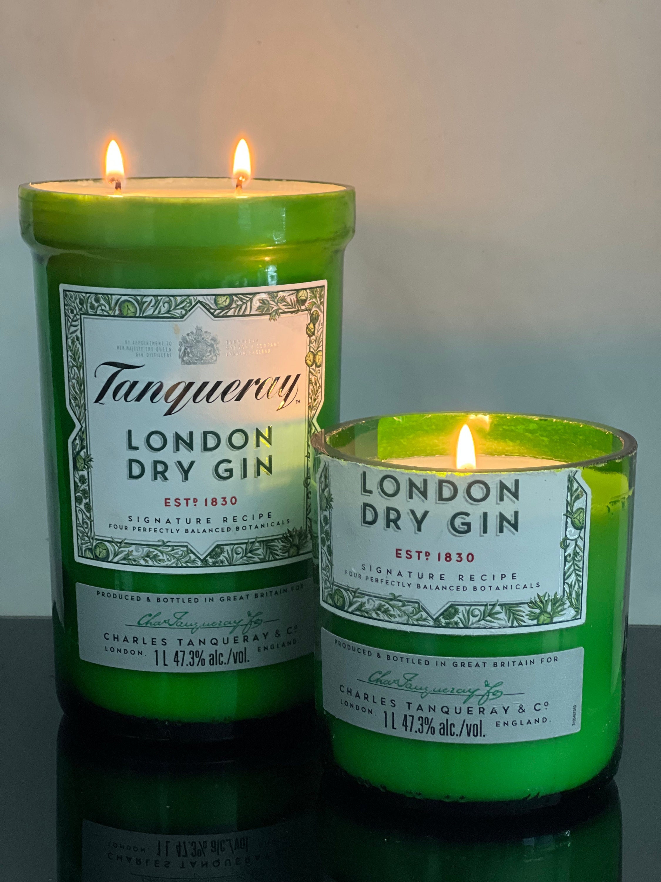 Tanqueray Gin London Dry Candle Soy Wax Hand Crafted Liquor Bottle Home ...
