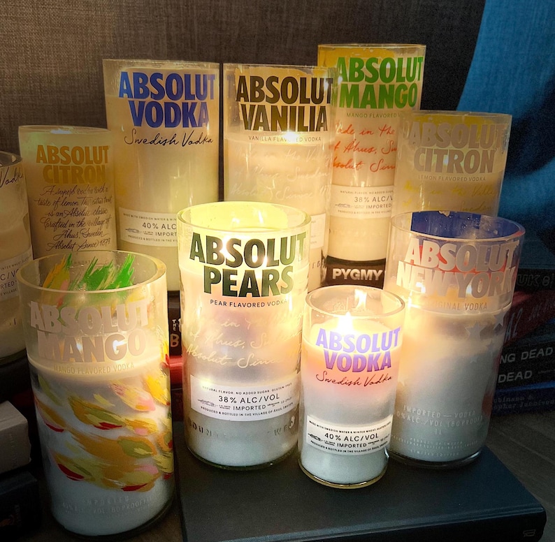 ABSOLUT Vodka Candle Variations Soy Wax Hand Crafted Liquor Bottle Home ...
